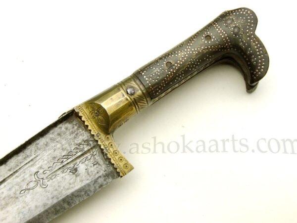 Unusual Afghan Khyber knife Variant with inlaid horn hilt 19th century ...