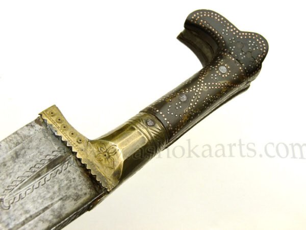 Unusual Afghan Khyber knife Variant with inlaid horn hilt 19th century ...