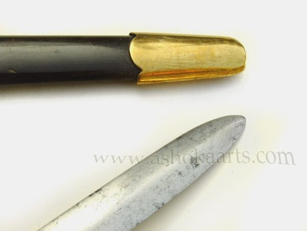 Antique Chinese Jian sword with heavy blade and inscribed character ...