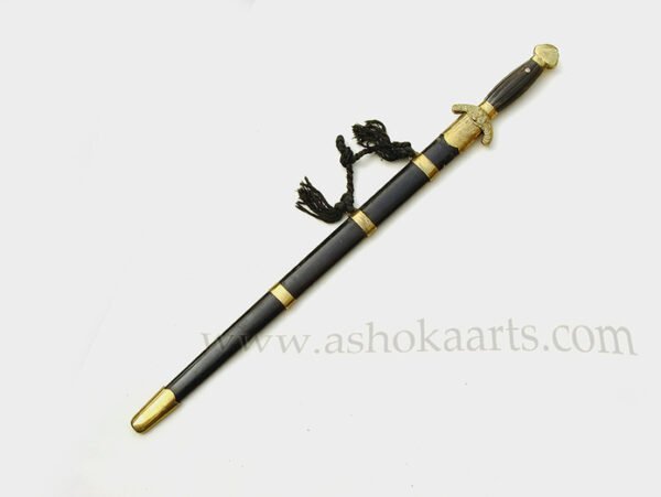 Antique Chinese Jian sword with heavy blade and inscribed character ...