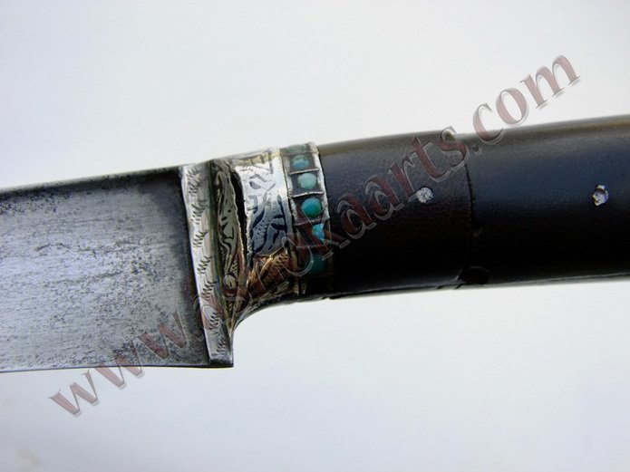 Bukharan dagger with Silver Niello, Turquoise and horn - Antique Swords ...