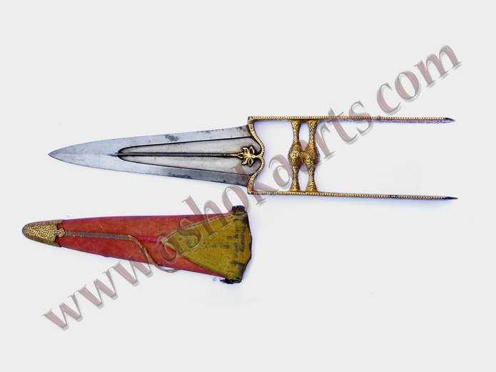Fine Indian Katar Dagger decorated with gold - Antique Swords and ...