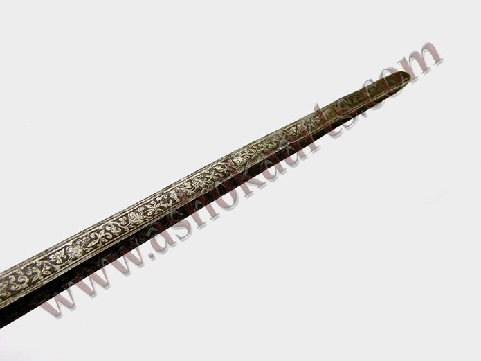 Fine Chinese sword mace Jian with silver and gold decoration - Antique ...