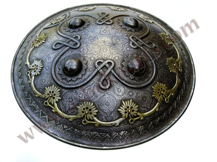 Indo Persian Damascened Shield - Antique Swords and Weapons | Arms and ...