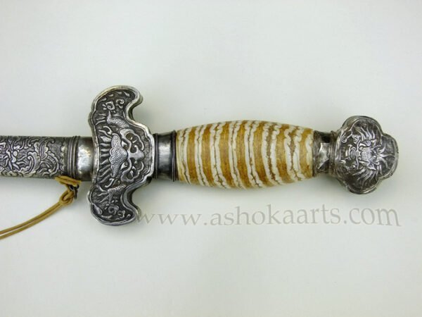 Magnificent rare Vietnamese Straight sword Kiem with elephant molar ...