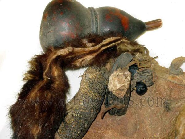 Very Rare African Shaman dress with Pouches, Gourds and Talismans ...