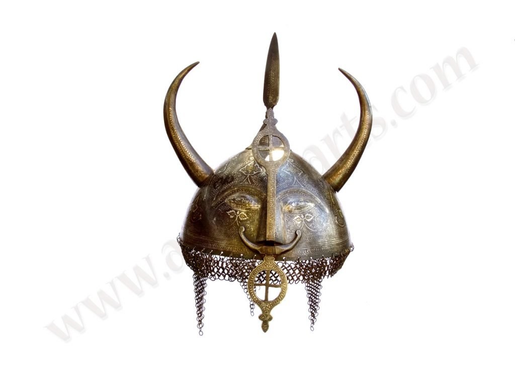 North Indian helmet -horned devil head