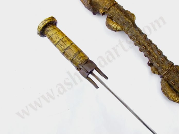 Sudanese Mahdist Kaskara sword with crocodile sheath