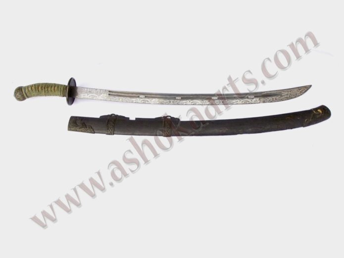 Chinese Liuyedao Sword with inlay - chinese qing sabre sword