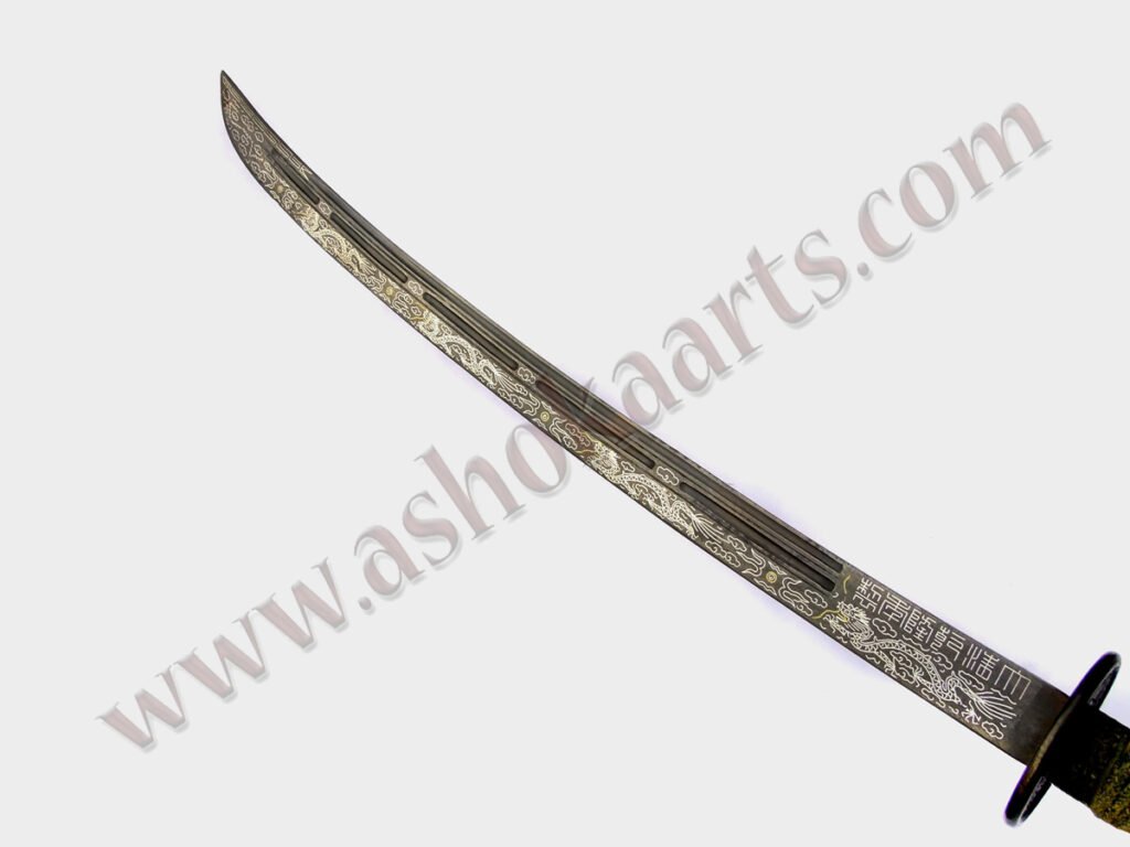 Chinese Liuyedao Sword with inlay - chinese qing sabre sword