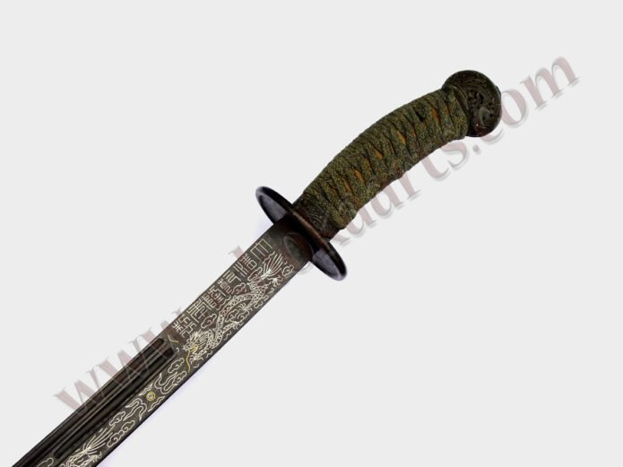Chinese Liuyedao Sword with inlay - chinese qing sabre sword