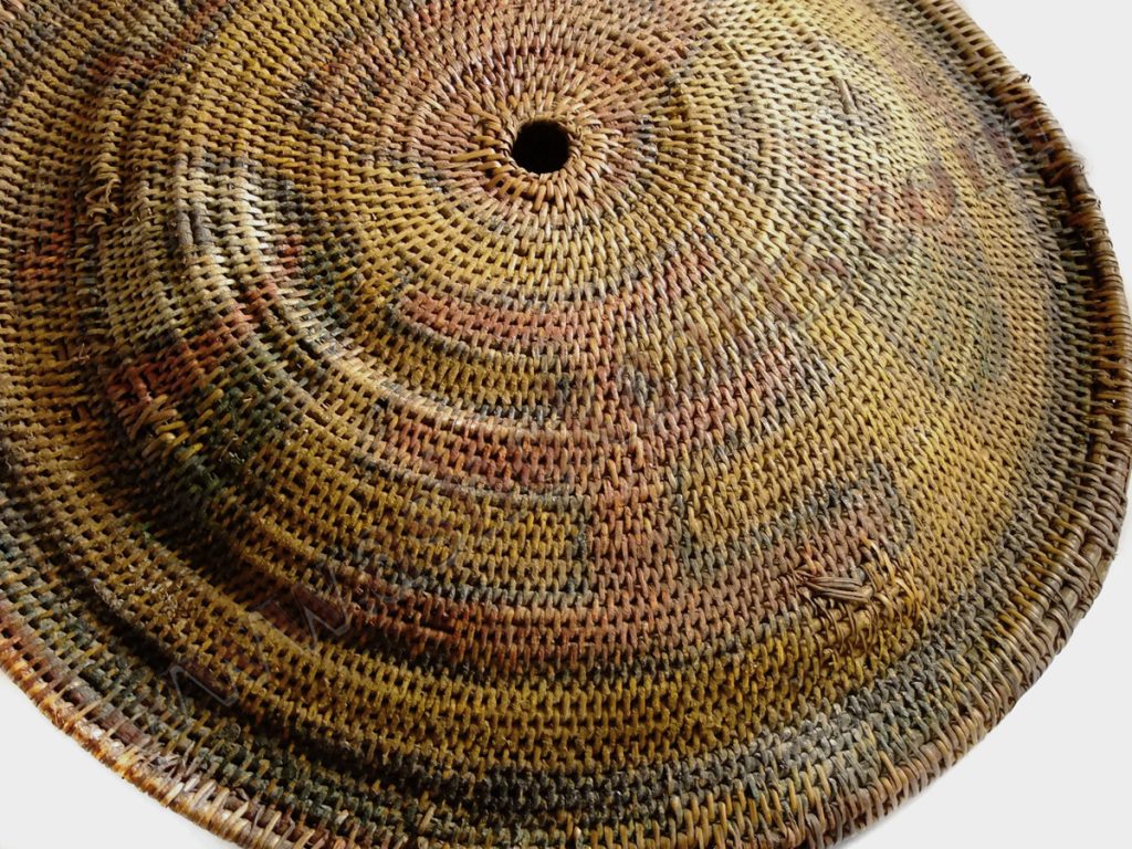 Chinese painted shield with Tiger face 19th century