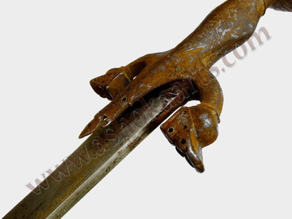 Pulwouar sword from Afghanistan with inlaid blade - Antique Swords and ...